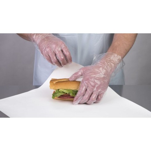 Lot de 100 Gants Jetables en Plastique Polyéthylène